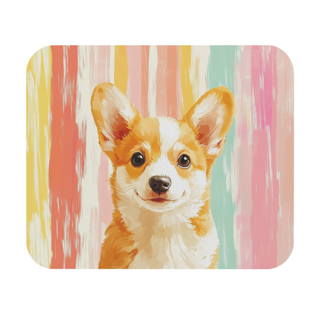 Cute and Corgi Pastel Pink Yellow Teal Gift Mouse Pad (rectangle) - Etsy