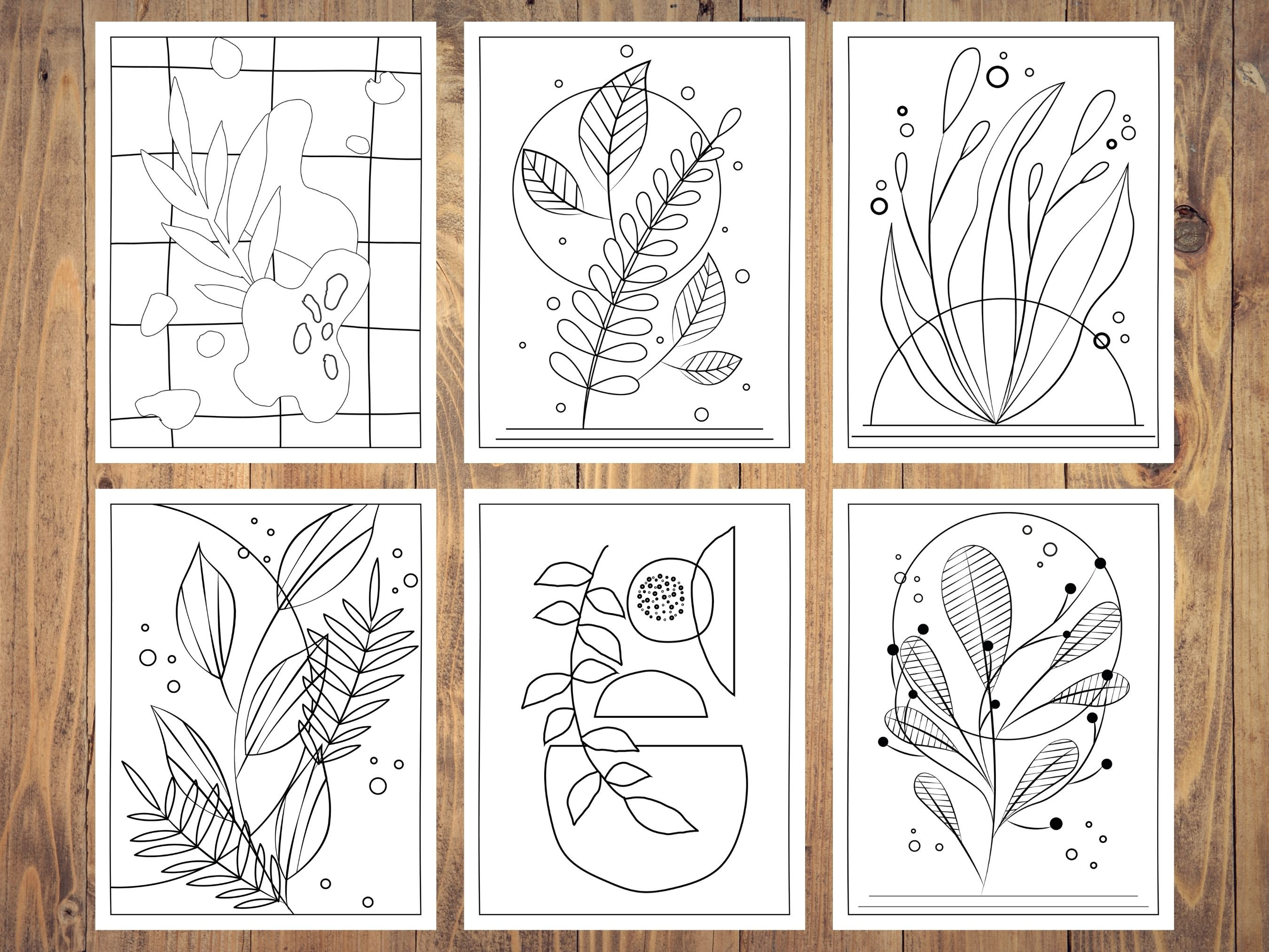 50 Printable Boho Coloring Pages, Abstract Art, Adults + Kids (PDF) - Etsy