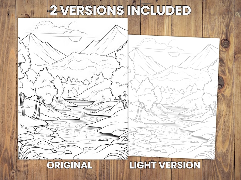 30 Printable Minimalistic Scenery Coloring Pages Coloring - Etsy