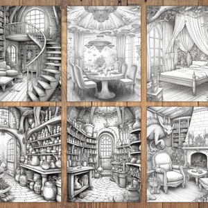 30 Printable Fantasy House Interior Coloring Pages, Fantasy Coloring ...