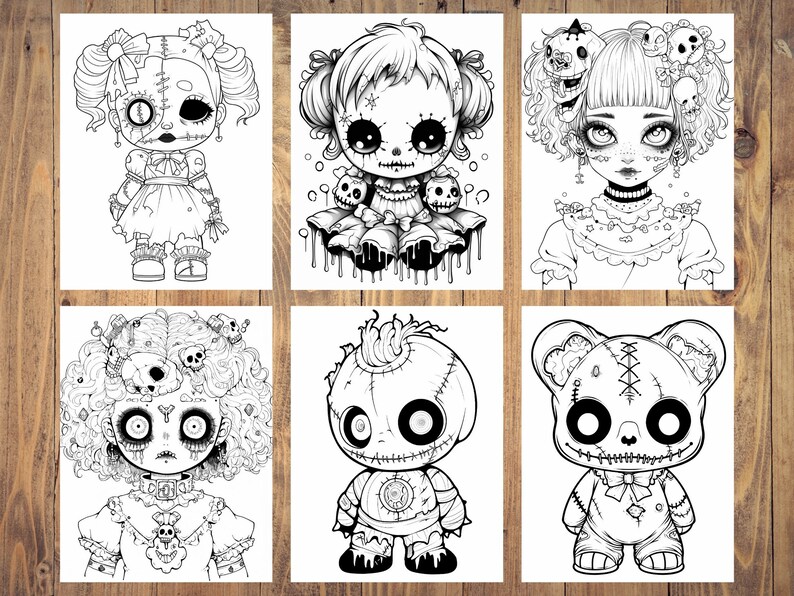 100 Gothic Halloween Coloring Pages, Creepy Holiday Coloring Book ...