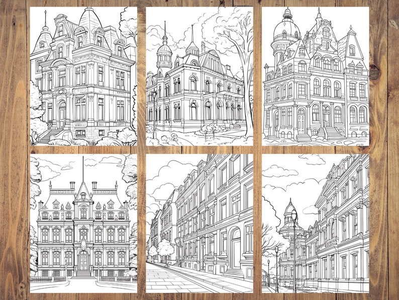 30 Printable Architecture Coloring Pages, Buildings Coloring Book ...