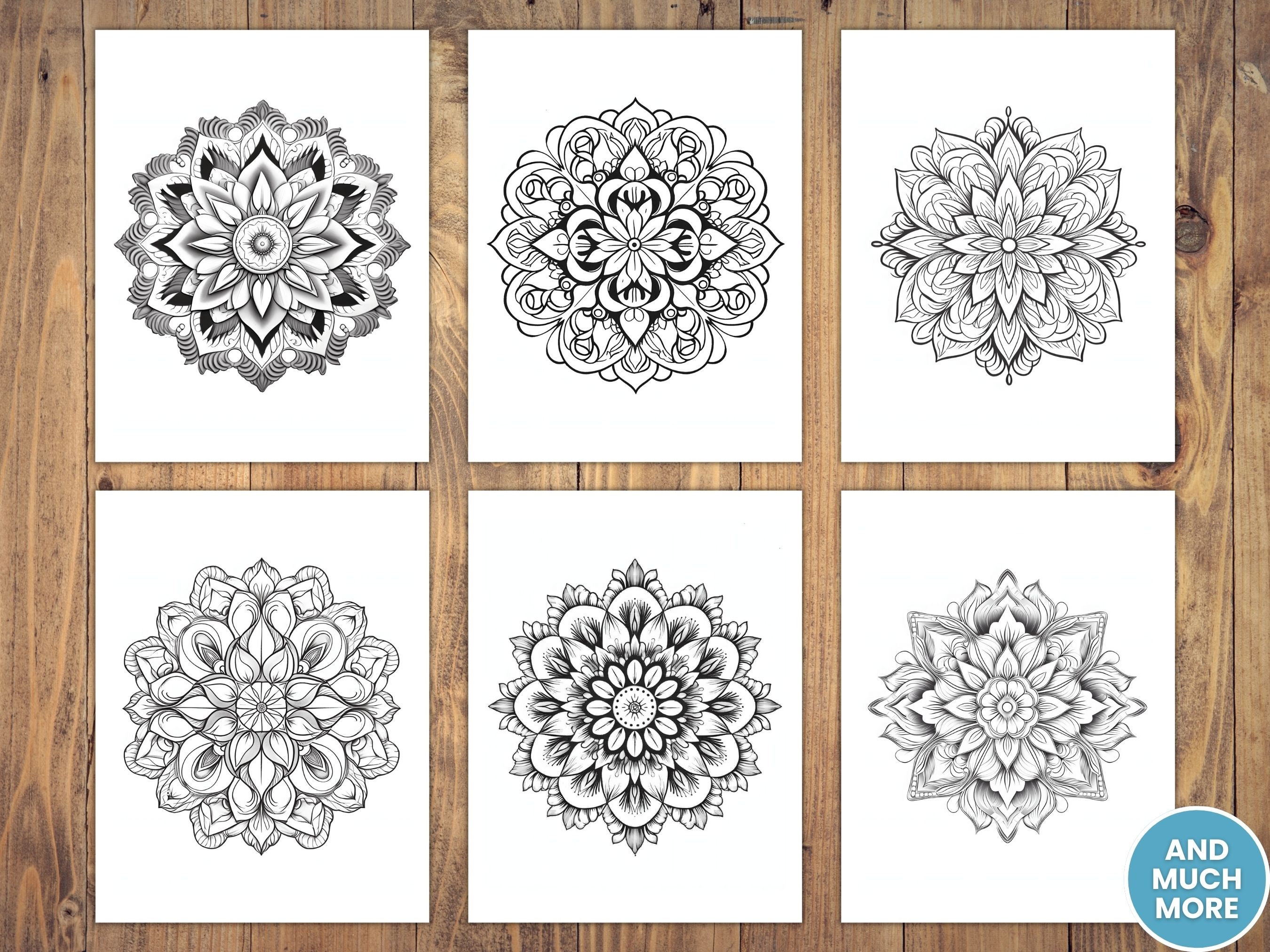 50 Printable Mandala Coloring Pages, Adults Kids, Mandala Coloring ...