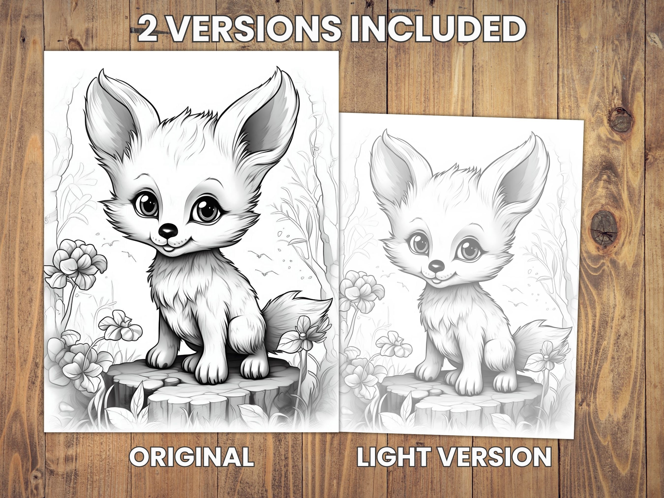25 Cute Baby Forest Animals Coloring Page Book Adults Kids - Etsy