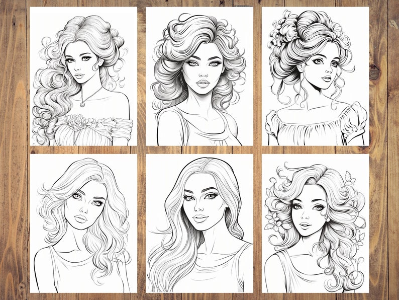 30 Printable Pretty Woman Coloring Pages, Beautiful Lady Coloring Book ...