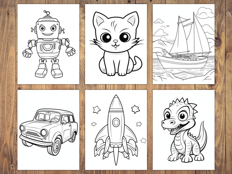 30 Printable Coloring Pages for Kids Coloring Book Easy - Etsy