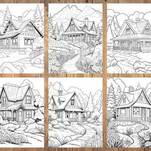 30 Printable Cozy House Coloring Pages, House Coloring Book, Coloring ...