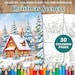 Christmas Scenery Coloring Pages, Winter Holiday Scenes (printable PDF ...