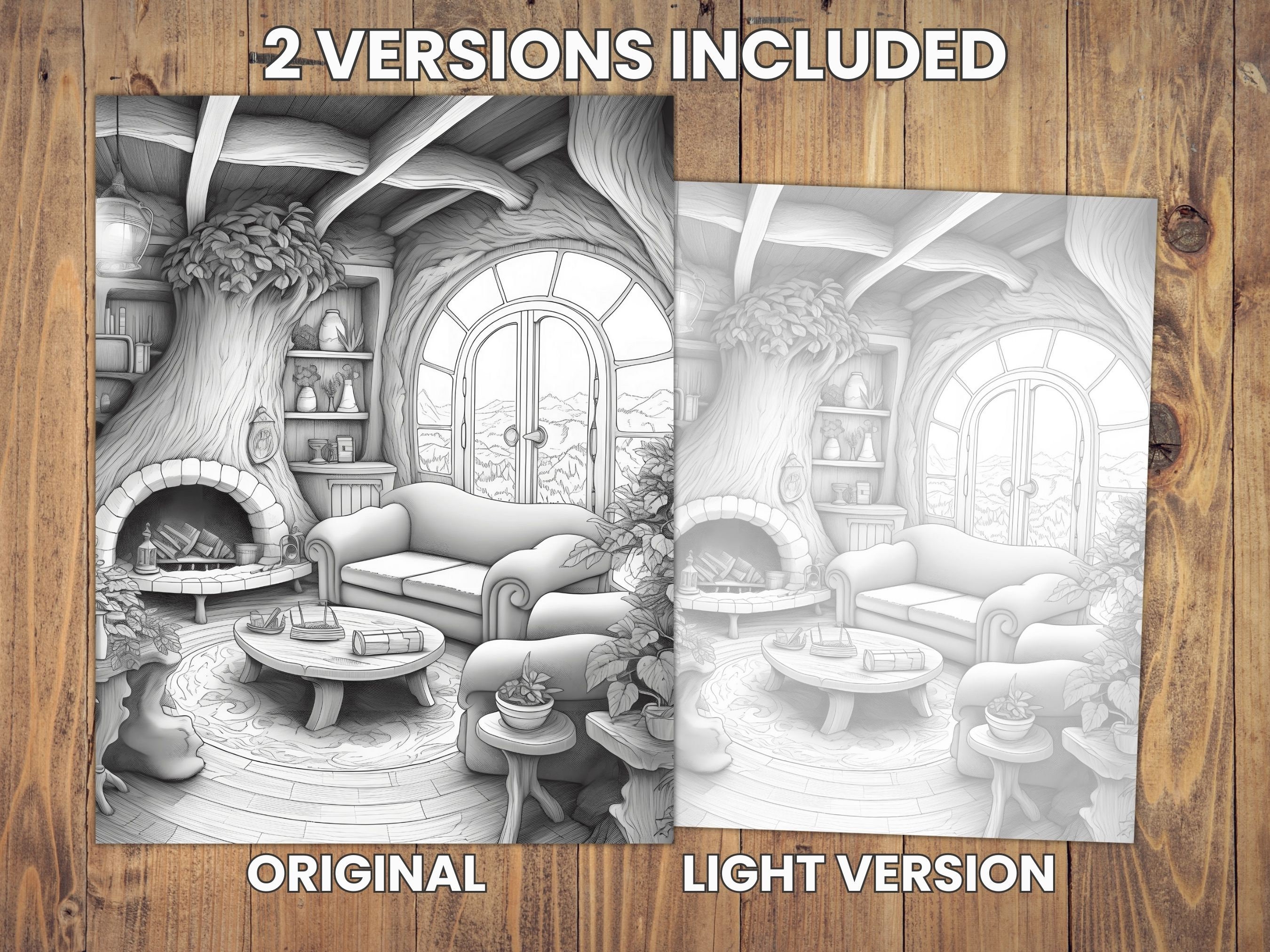 30 Printable Fantasy House Interior Coloring Pages Fantasy - Etsy