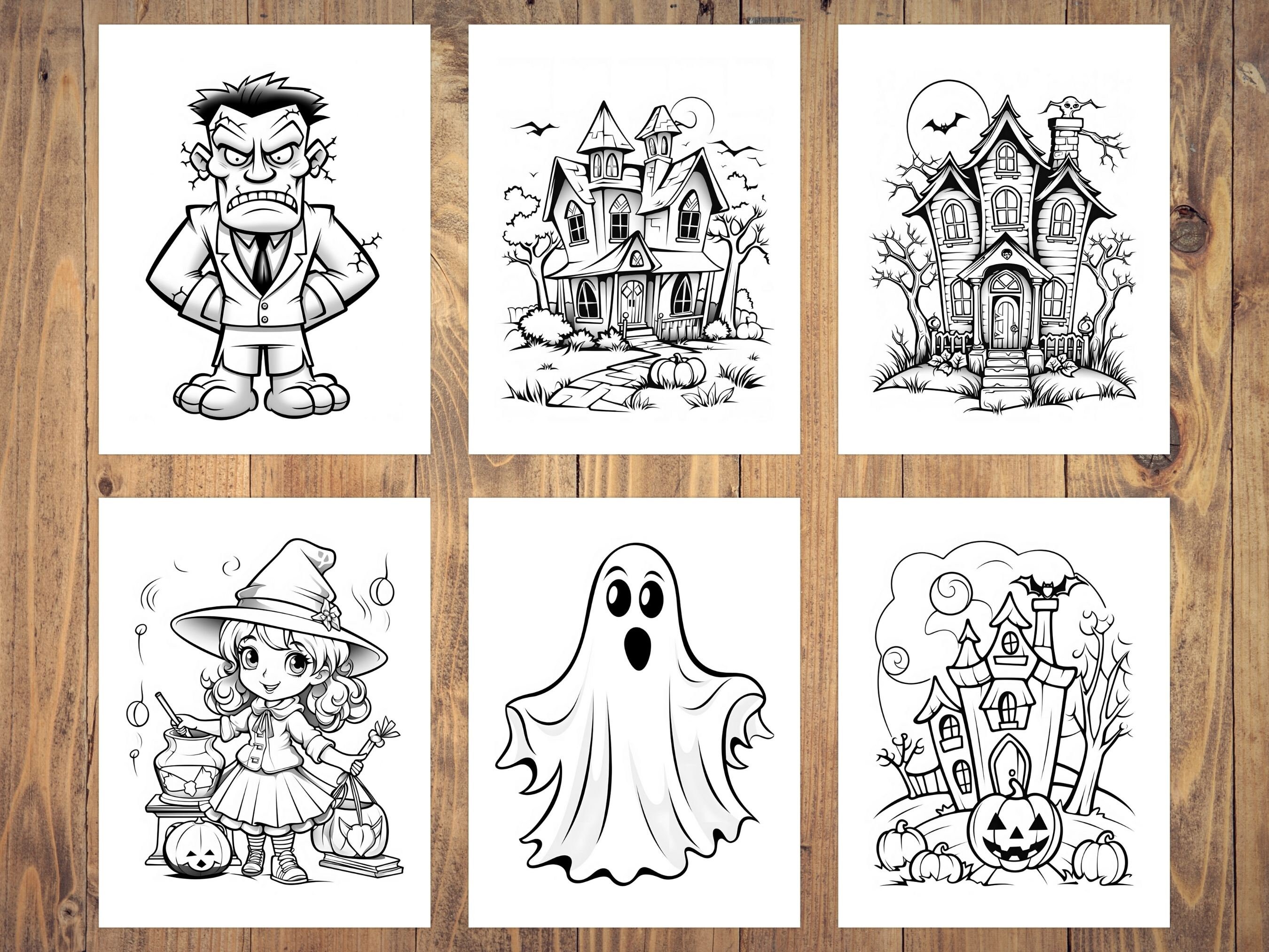 30 Halloween Coloring Pages, Halloween Coloring Book, Spooky Coloring ...