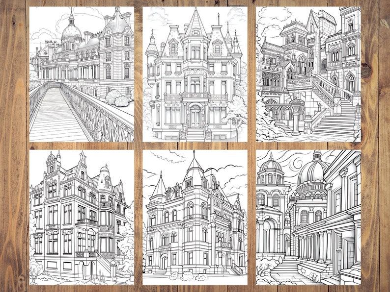 30 Printable Architecture Coloring Pages, Buildings Coloring Book ...