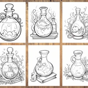 50 Enchanted Potion Coloring Pages, Fantasy Coloring Sheets, Magical ...