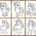 50 Unicorn Coloring Page Bundle, Cute Horse Coloring Book, Fantasy ...
