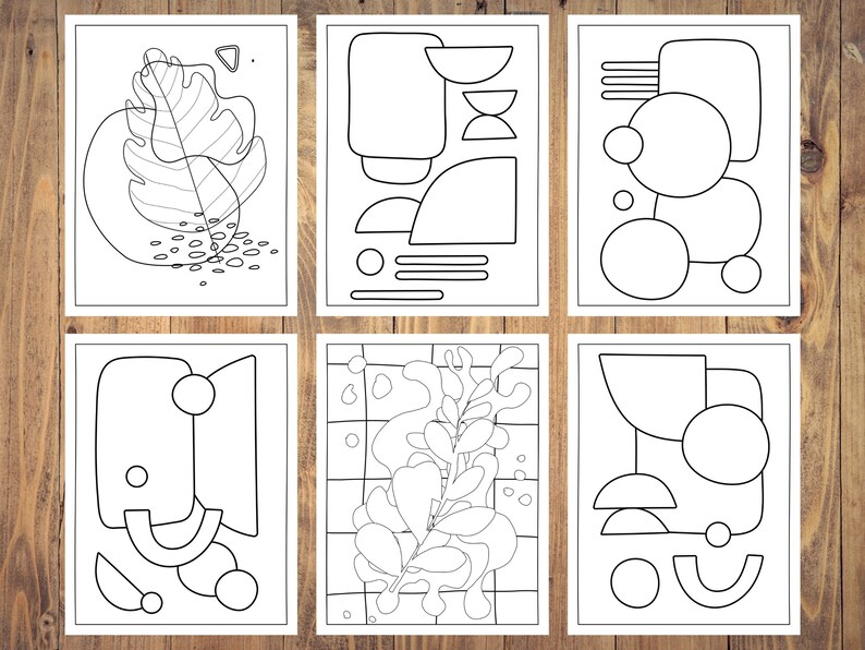 50 Printable Boho Coloring Pages, Abstract Art, Adults + Kids (PDF) - Etsy