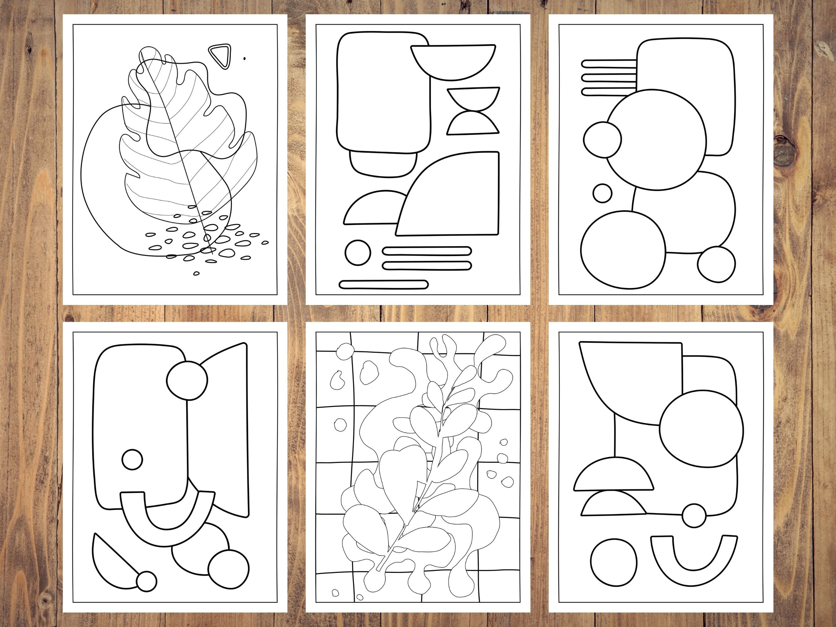 50 Printable Boho Coloring Pages, Abstract Art, Adults + Kids (PDF) - Etsy