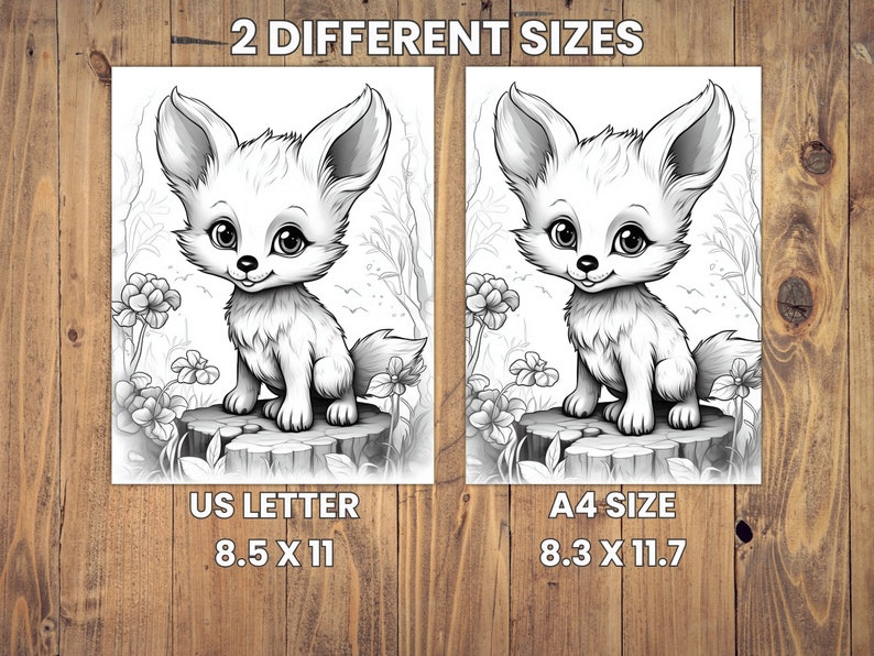 25 Cute Baby Forest Animals Coloring Page Book Adults Kids - Etsy