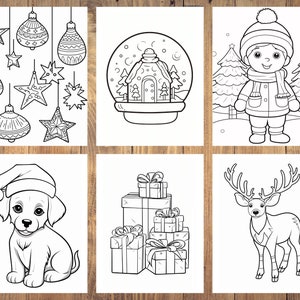 30 Christmas Coloring Pages, Xmas Coloring Book, Adults + Kids, Holiday ...