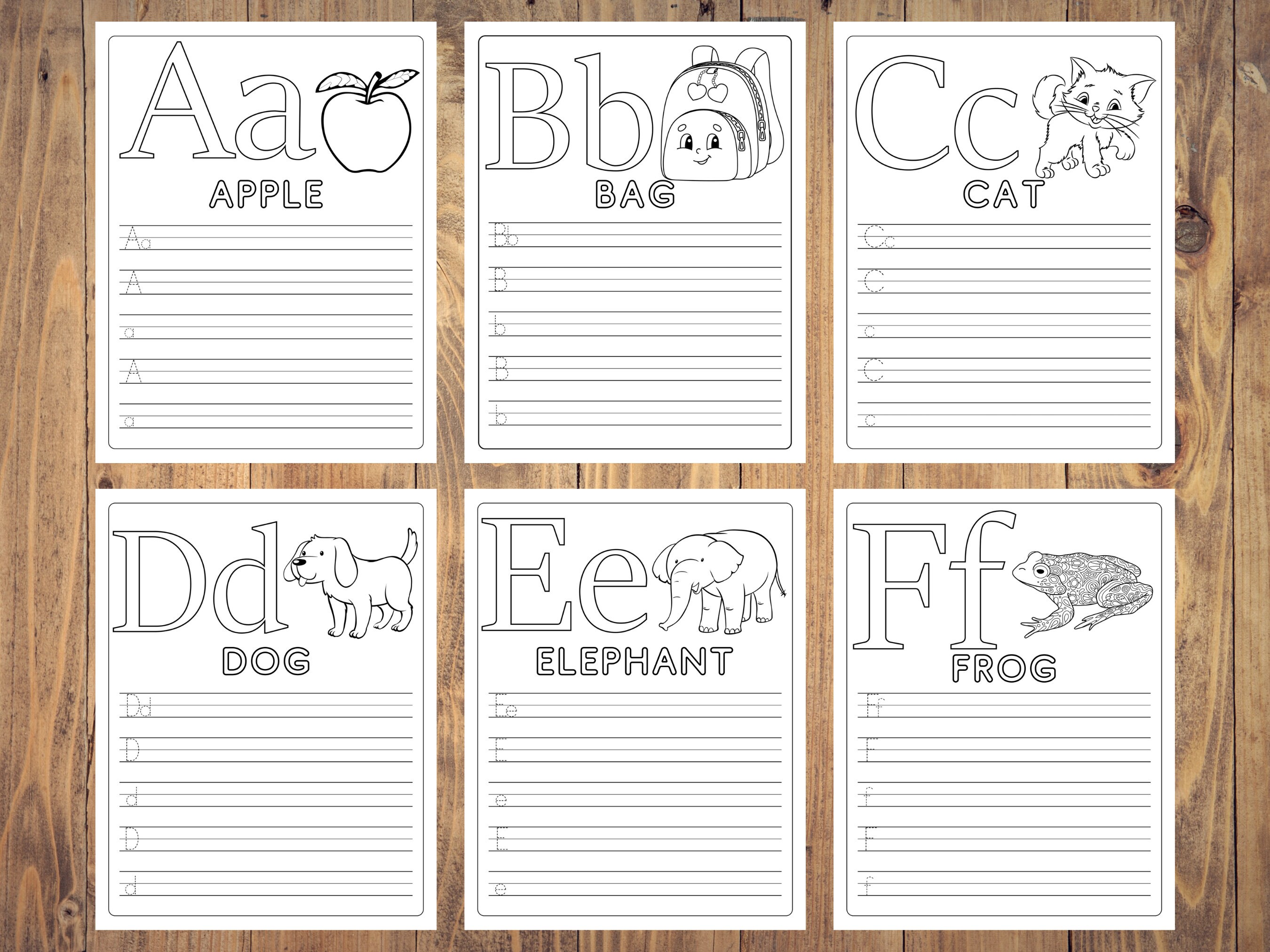 ABC Coloring Book, Alphabet Coloring Pages, Baby Coloring Book, Kids ...