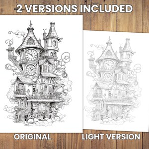 30 Fairy House Coloring Pages, Enchanted Grayscale Illustrations ...