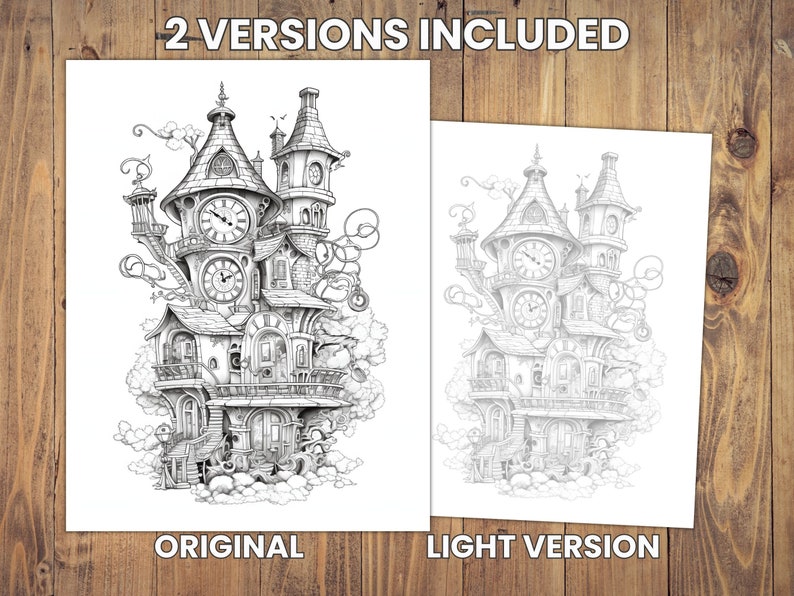 30 Printable Fairy House Coloring Pages, Enchanted Fairy Homes, Fantasy ...