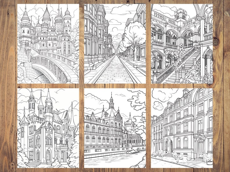 30 Printable Architecture Coloring Pages, Buildings Coloring Book ...