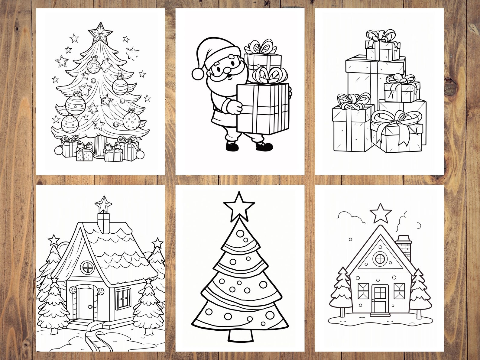 30 Christmas Coloring Pages, Holiday Designs (PDF Printable) - Etsy