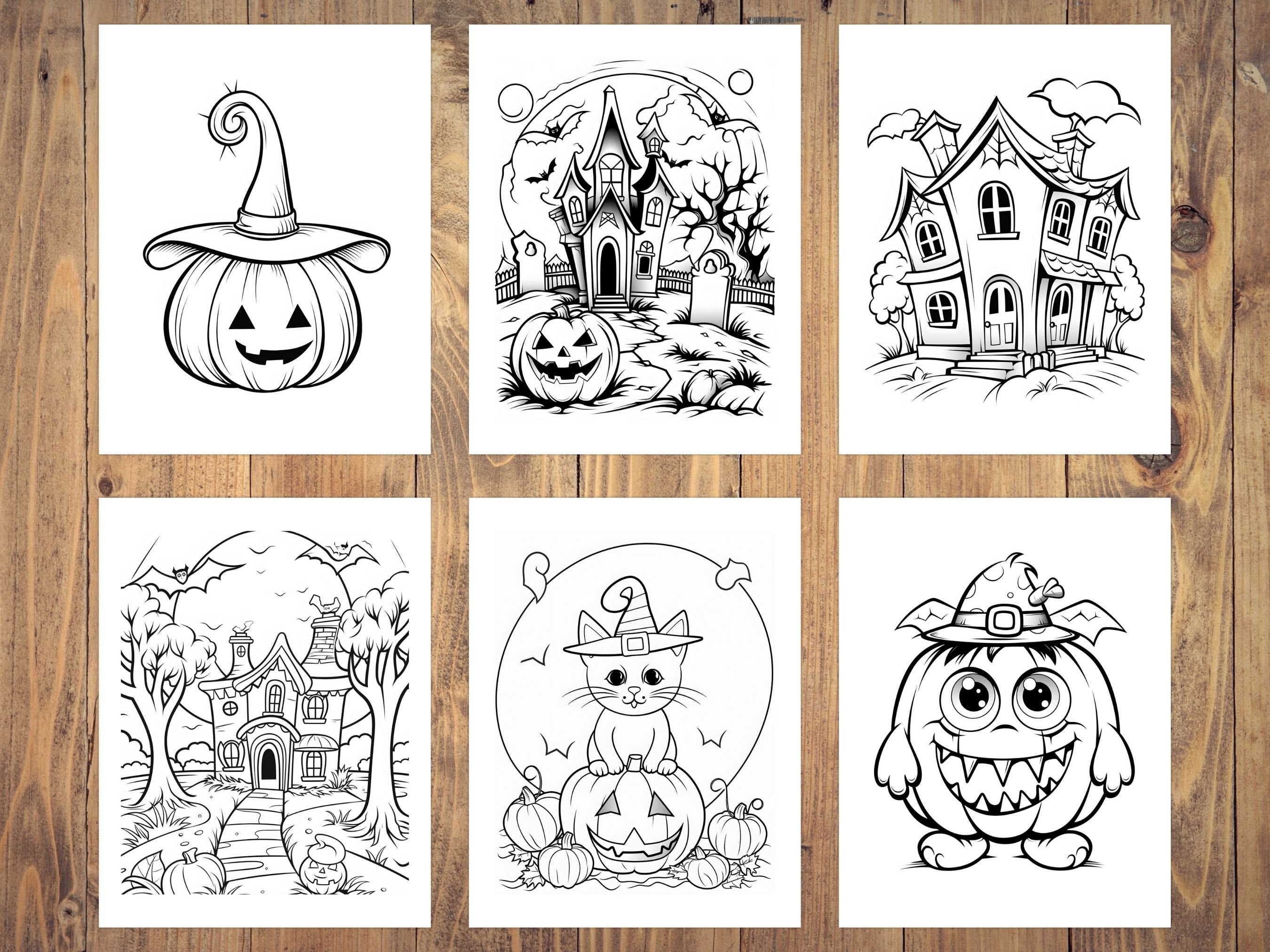 30 Halloween Coloring Pages, Halloween Coloring Book, Spooky Coloring ...