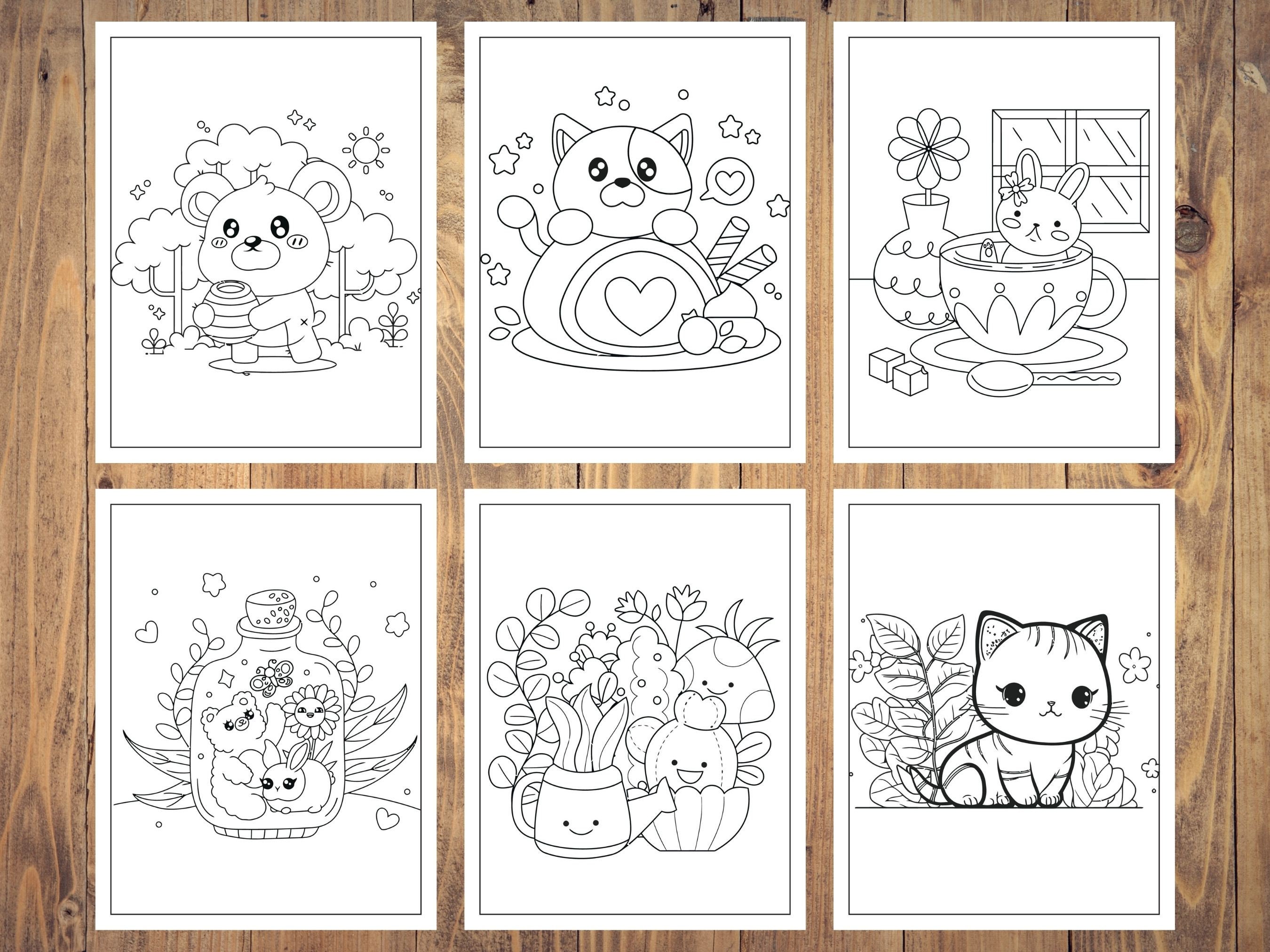 35 Cute Kawaii Coloring Pages, Coloring for Kids and Adults, Coloring ...