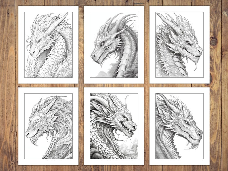 30 Majestic Fantasy Dragon Coloring Pages, Coloring Book, Adult ...