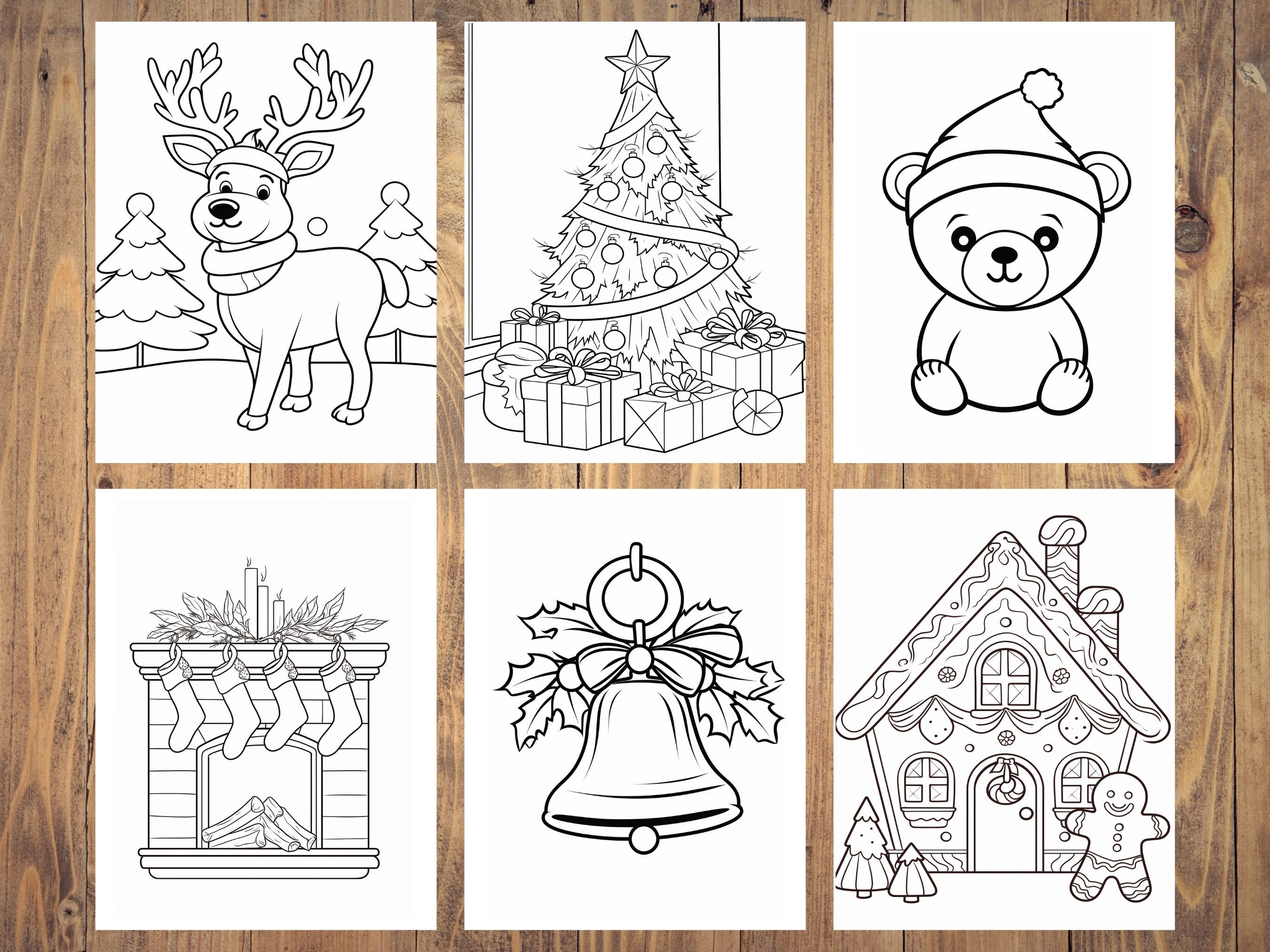 30 Christmas Coloring Pages, Holiday Designs (PDF Printable) - Etsy