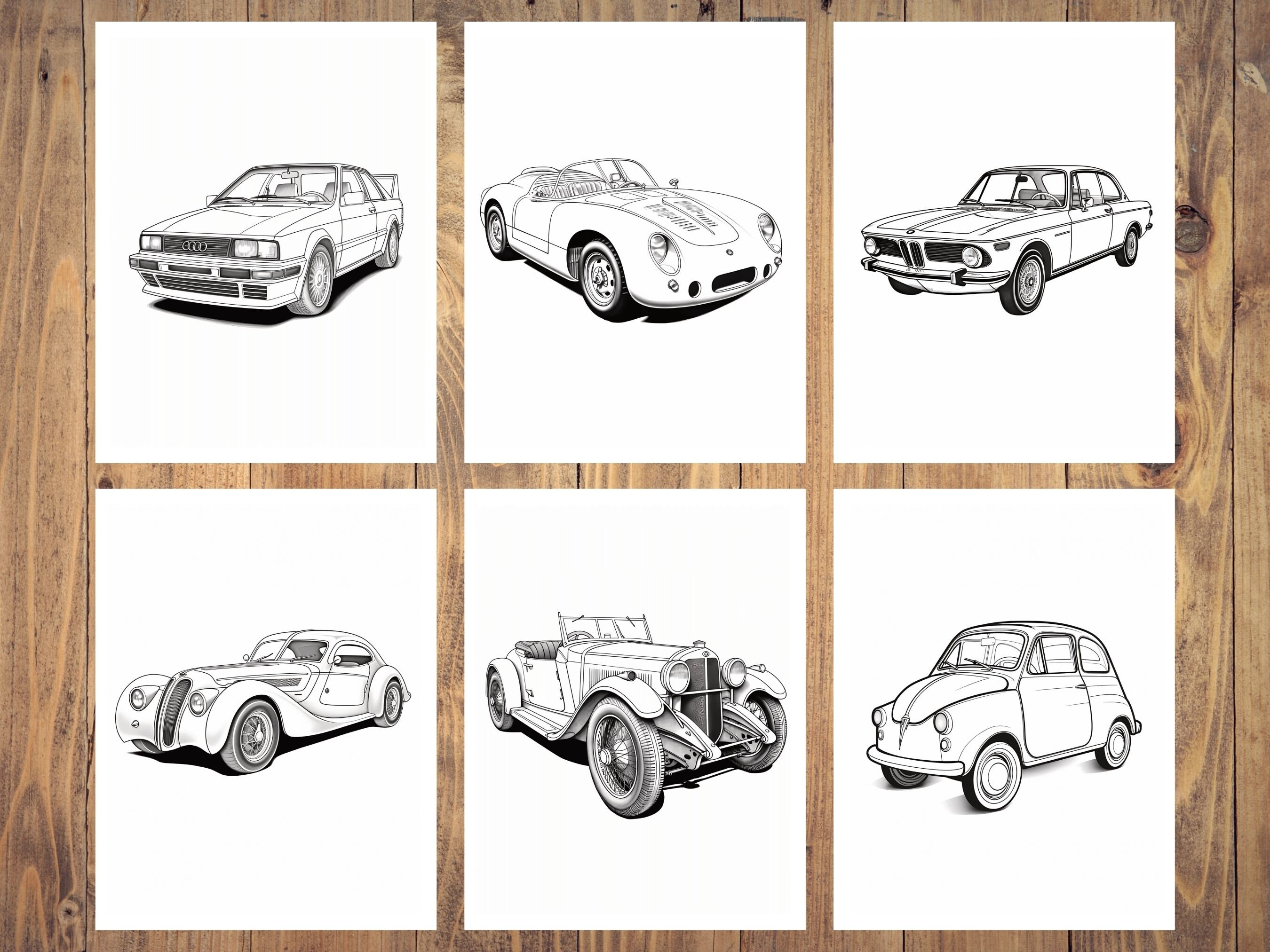 30 Printable Oldtimer Coloring Pages, Car Coloring Book, Adults Kids ...