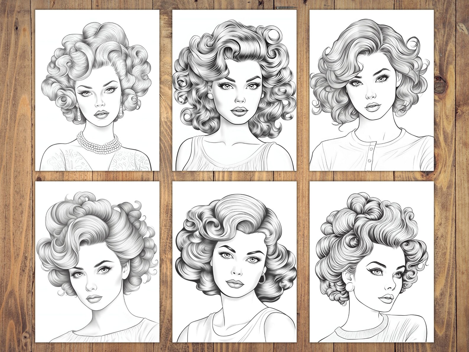 30 Printable 1950s Woman Coloring Pages, Coloring Book, Adults Kids ...