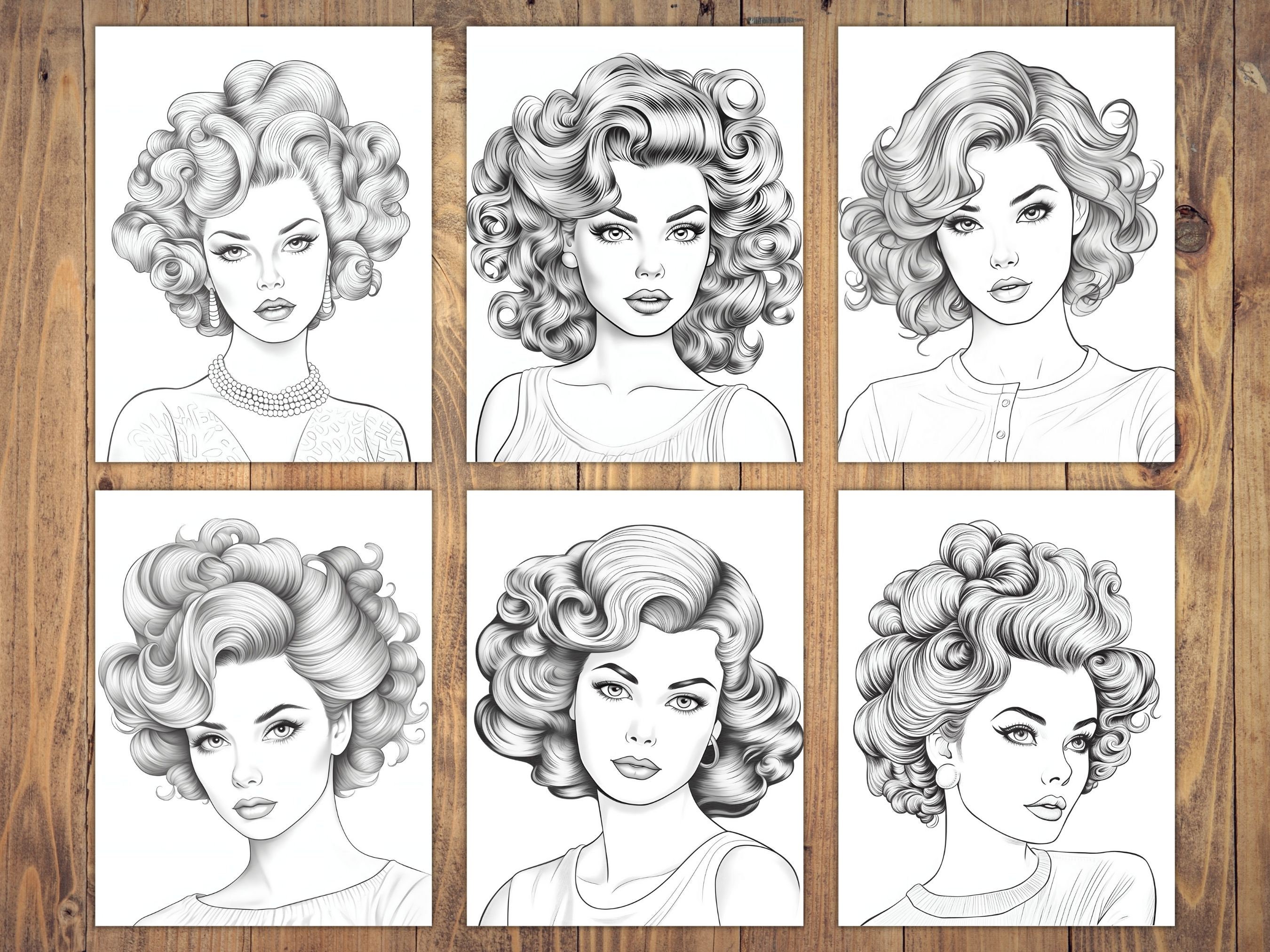 30 Printable 1950s Woman Coloring Pages, Coloring Book, Adults Kids ...