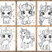 50 Unicorn Coloring Pages, Kawaii Fantasy Art (PDF Coloring) - Etsy