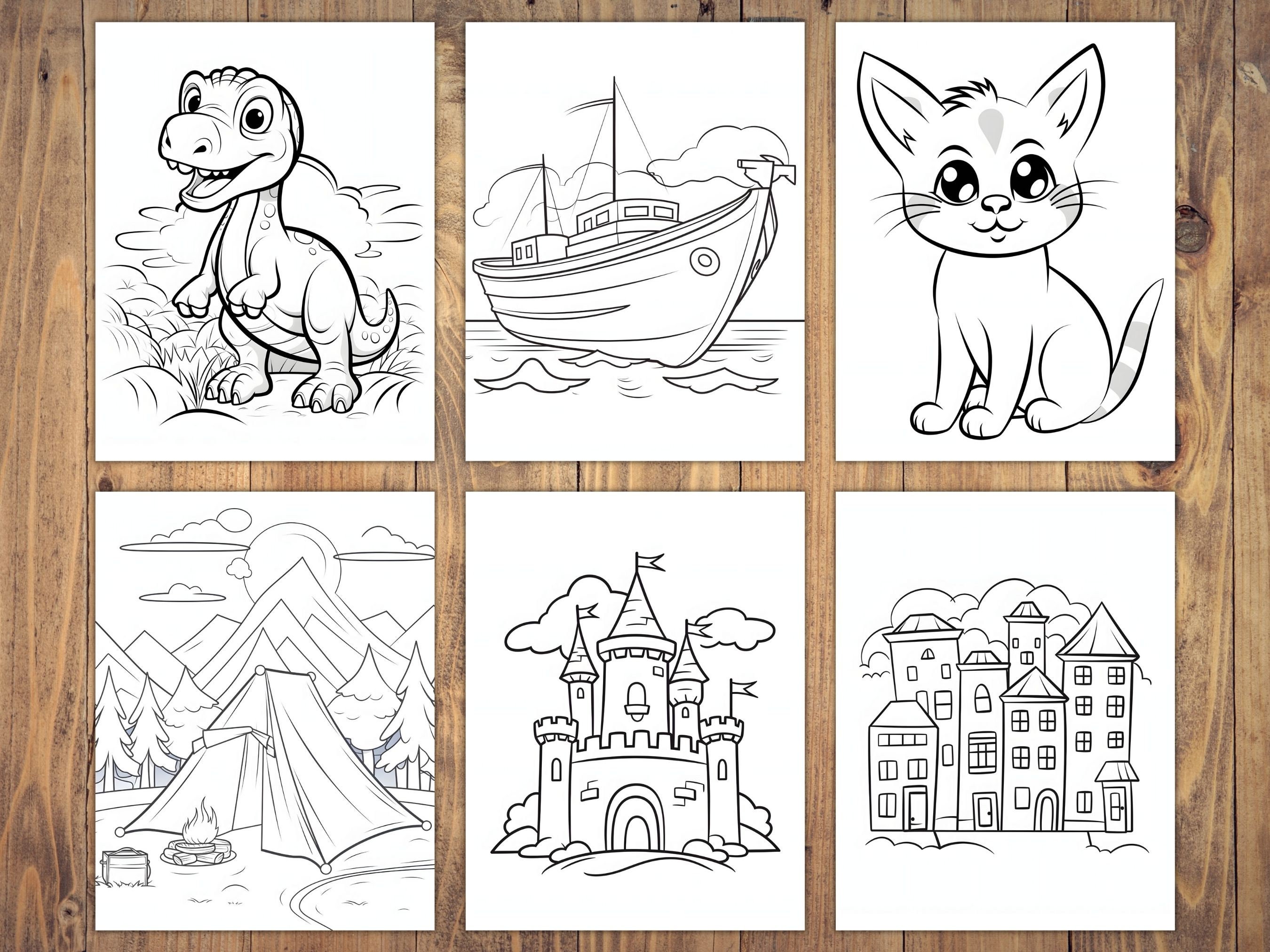 30 Printable Coloring Pages for Kids, Coloring Book, Easy Coloring ...