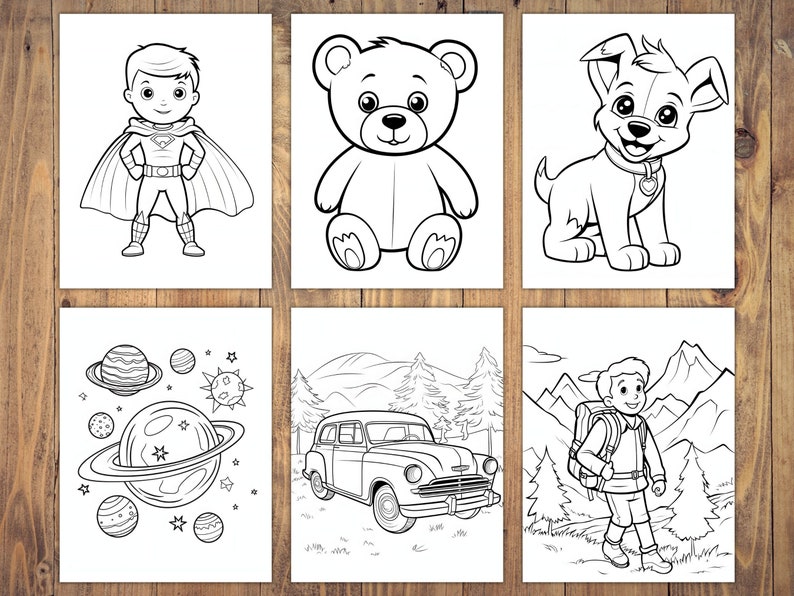 30 Printable Coloring Pages for Kids, Coloring Book, Easy Coloring ...