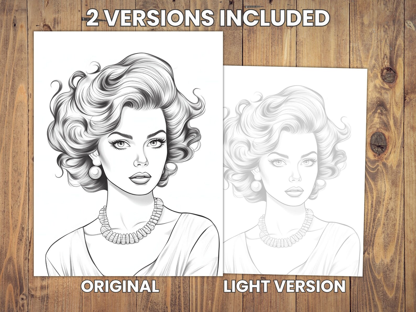 30 Printable 1950s Woman Coloring Pages, Coloring Book, Adults Kids ...