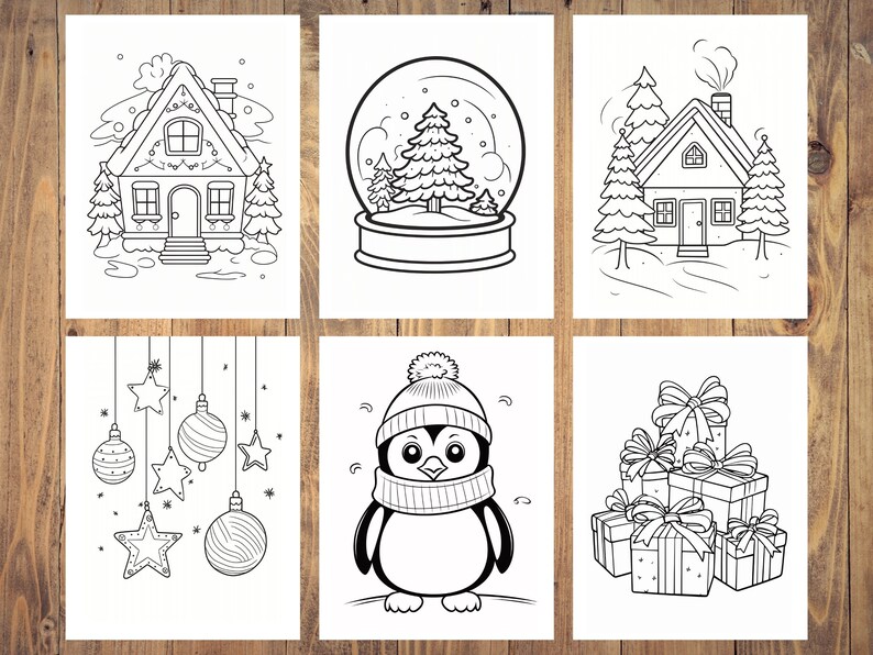 30 Christmas Coloring Pages, Holiday Designs (PDF Printable) - Etsy