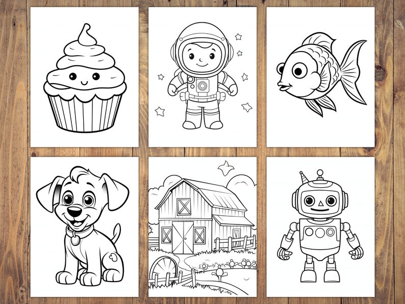 30 Printable Coloring Pages for Kids, Coloring Book, Easy Coloring ...
