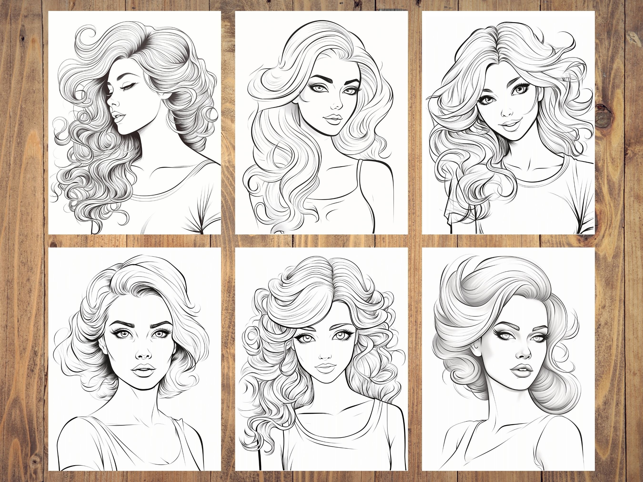 30 Printable Pretty Woman Coloring Pages, Beautiful Lady Coloring Book ...