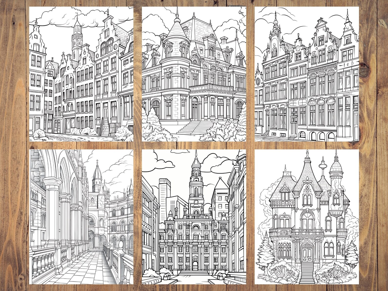 30 Printable Architecture Coloring Pages, Buildings Coloring Book ...