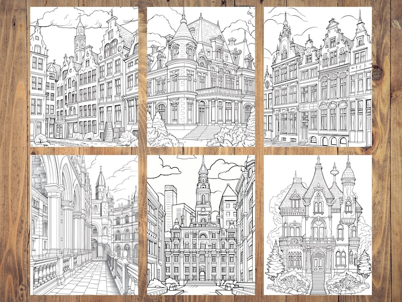 30 Printable Architecture Coloring Pages, Buildings Coloring Book ...