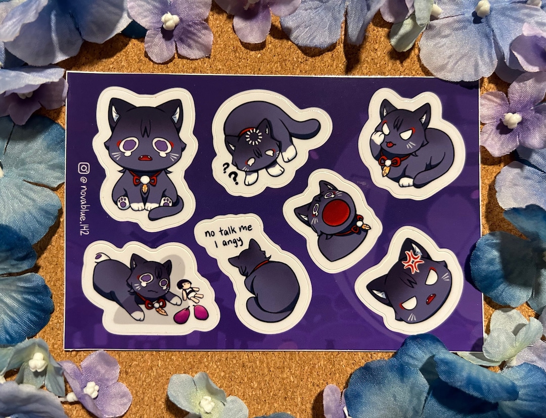 Scarameow 4x6 Sticker Sheet (genshin Impact Scaramouche / Kabukimono ...