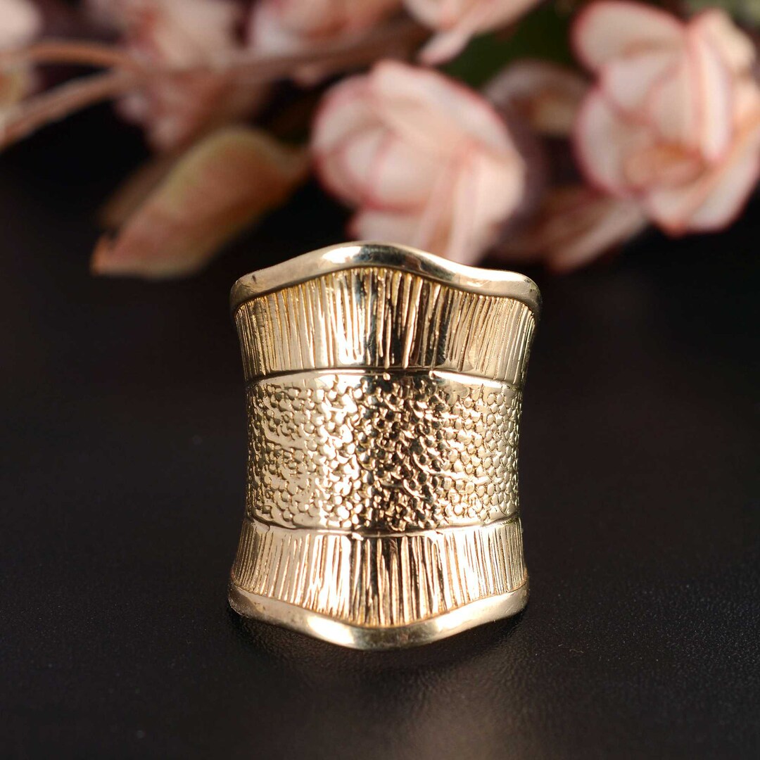 Bohemian Ring, Gold Statement Ring, Adjustable Gold Ring, Boho Rings ...