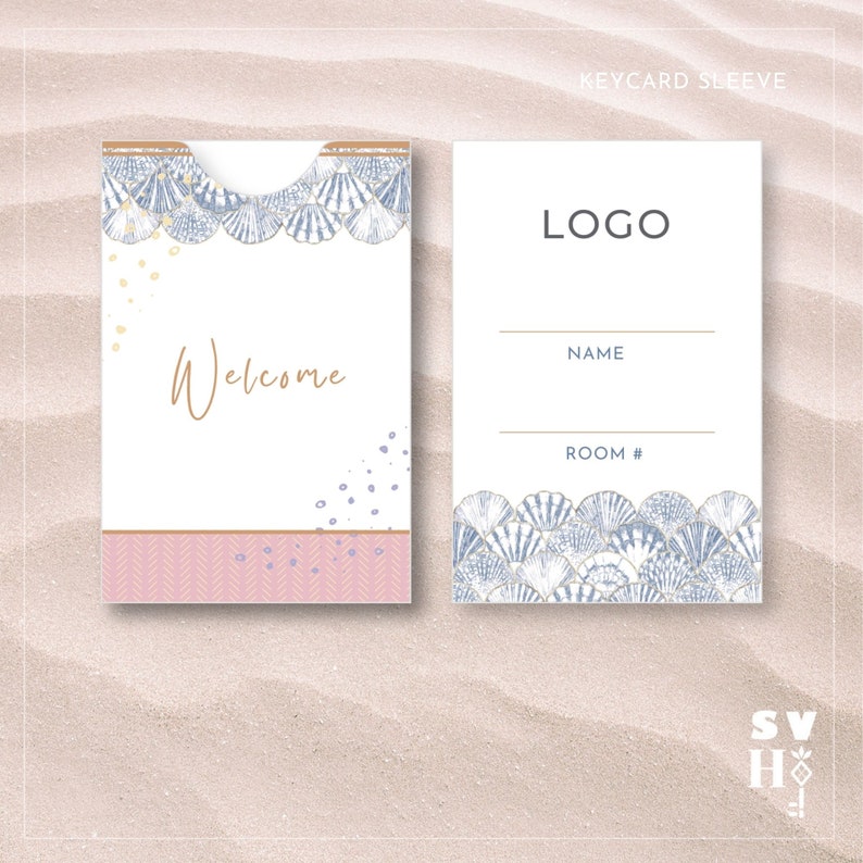 Hotel Keycard Sleeve Template - Welcoming Waves Theme - Etsy
