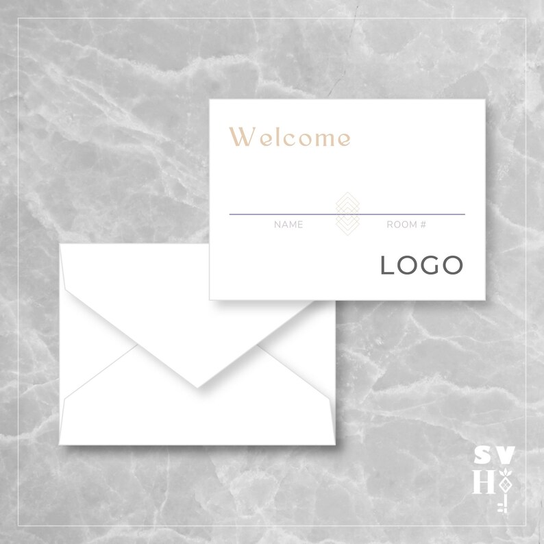 Hotel Keycard Envelope Template - Modern Mood Theme - Etsy