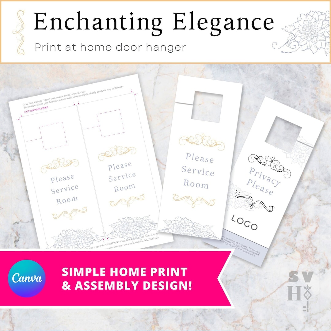Print at Home DIY Door Hanger Template - Enchanted Elegance - for ...