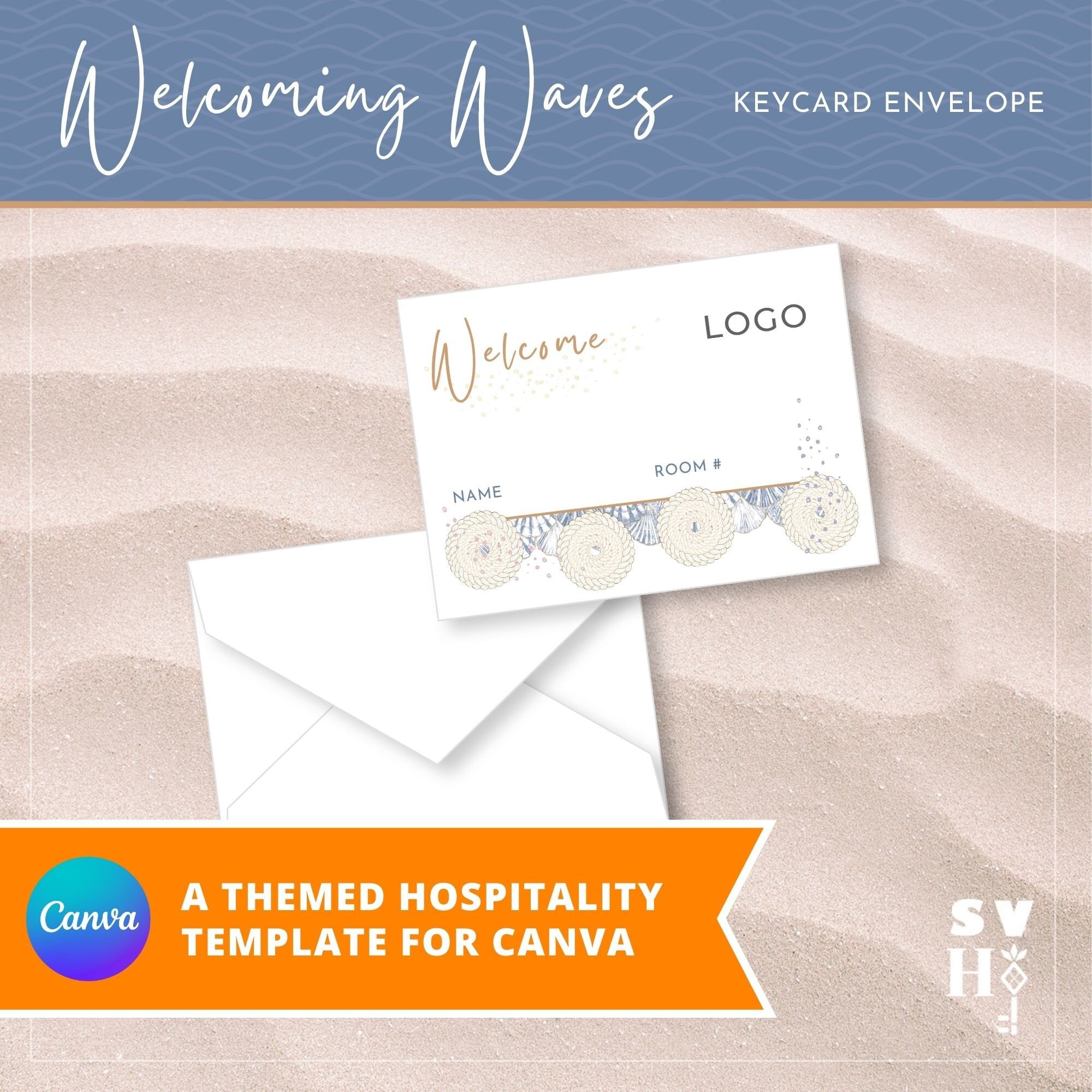 Hotel Keycard Envelope Template Welcoming Waves Theme - Etsy