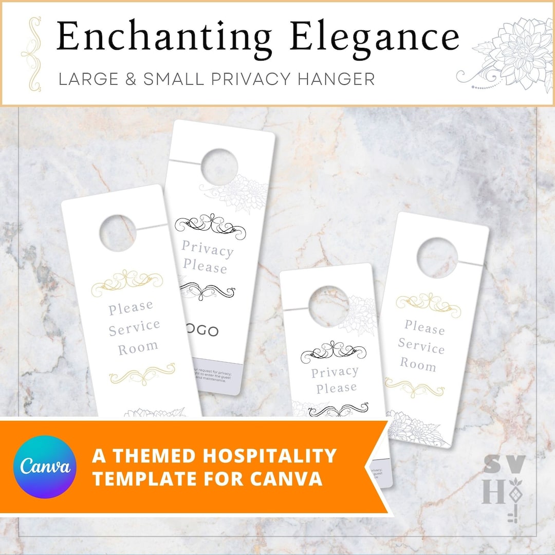 Hotel Privacy Door Hanger Templates - Enchanted Elegance - Etsy