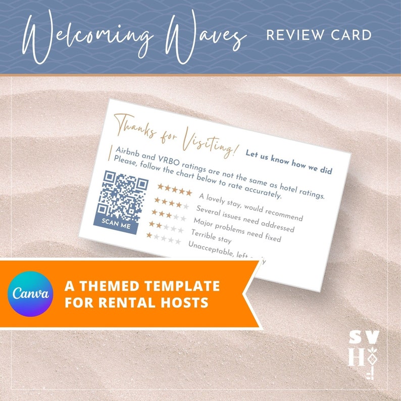 Review Card Template - Welcoming Waves ~ | Airbnb | VRBO | Beach Rental ...